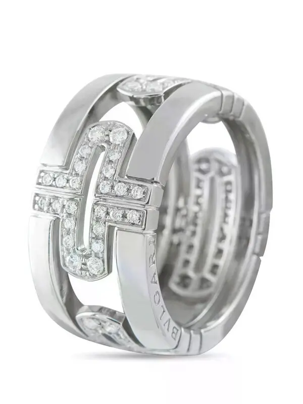 BVLGARI Parentesi Diamond Ring In 18k White Gold - Silver