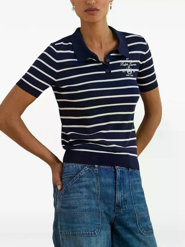 Ralph Lauren Striped Polo Shirt - Blue
