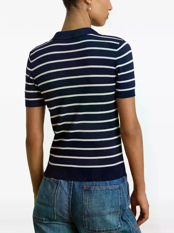 Ralph Lauren Striped Polo Shirt - Blue