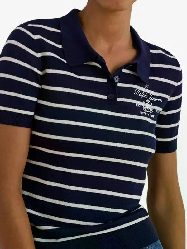 Ralph Lauren Striped Polo Shirt - Blue