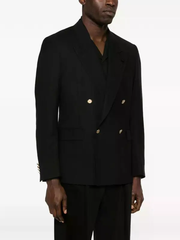 LARDINI Double-breasted Blazer - Black