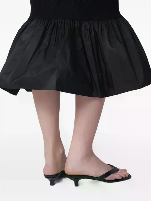 PATOU Ribbed Knit Maxi Skirt With Gathered Hem