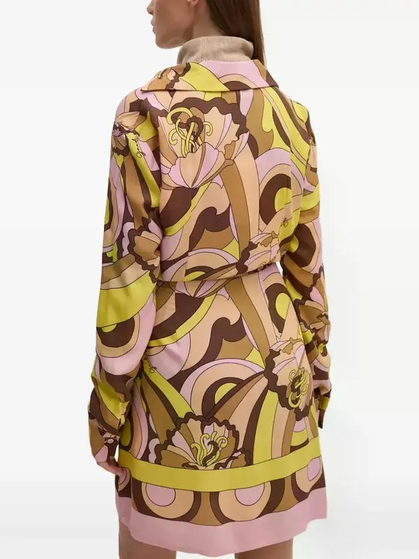 GAUDI Printed Tie Waist Mini Dress