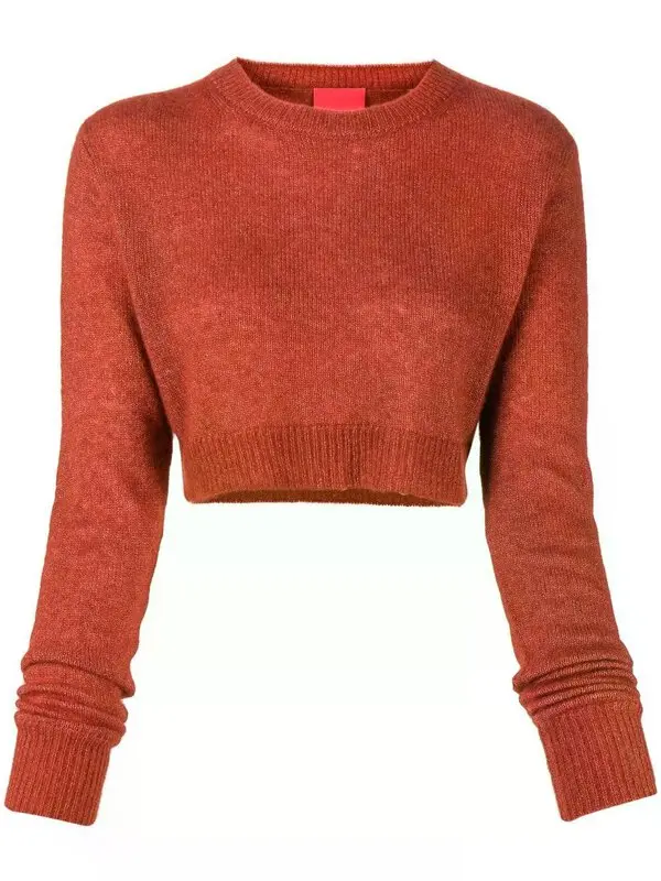 Cashmere In Love Cropped Jumper - Red