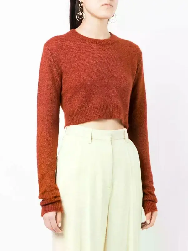 Cashmere In Love Cropped Jumper - Red