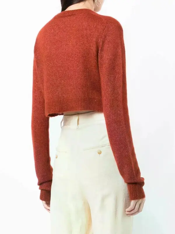 Cashmere In Love Cropped Jumper - Red
