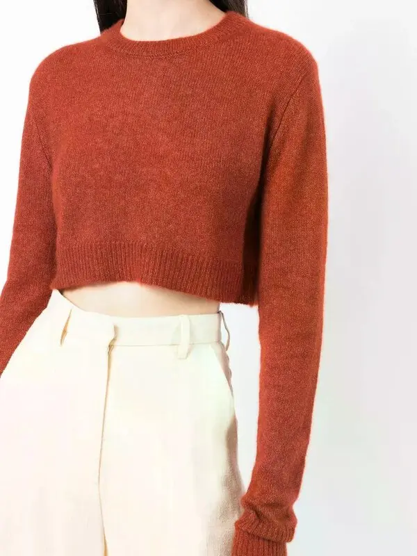 Cashmere In Love Cropped Jumper - Red