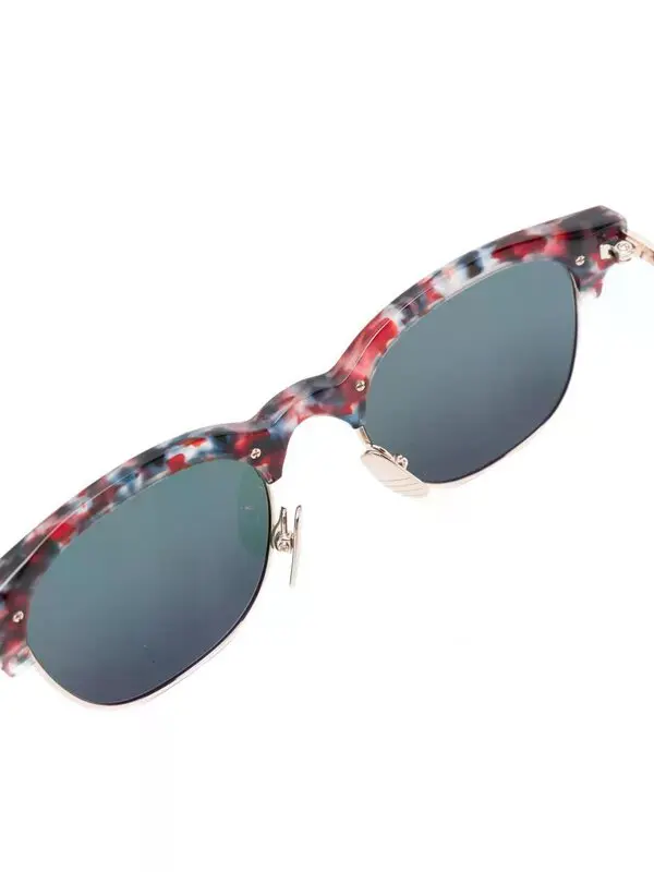 Thom Browne Patterned Browline Sunglasses - Red