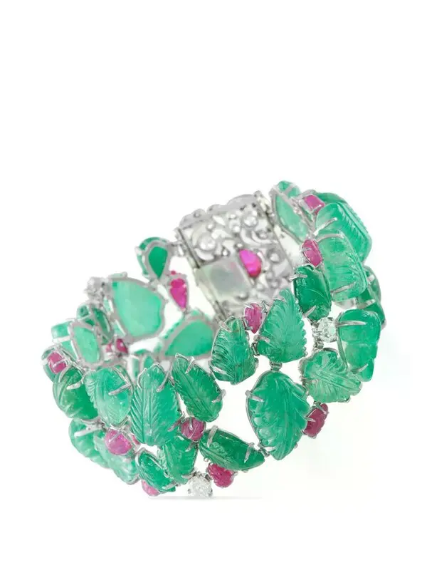 LB EXCLUSIVE 18k White Gold Diamond And Ruby Bracelet - Silver