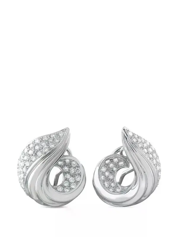 LB EXCLUSIVE 18k White Gold Diamond Pavé Earrings - Silver