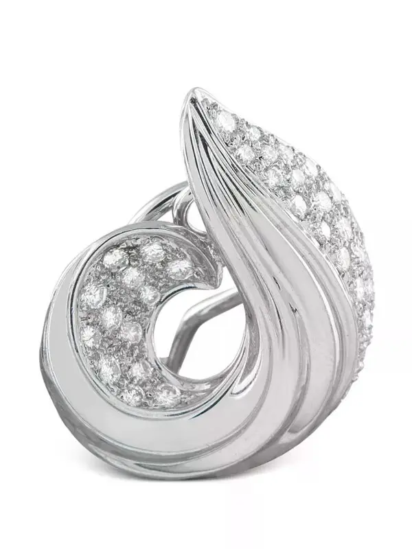 LB EXCLUSIVE 18k White Gold Diamond Pavé Earrings