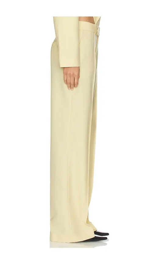Ronny Kobo Tailored Wide Leg Trousers - Lemon