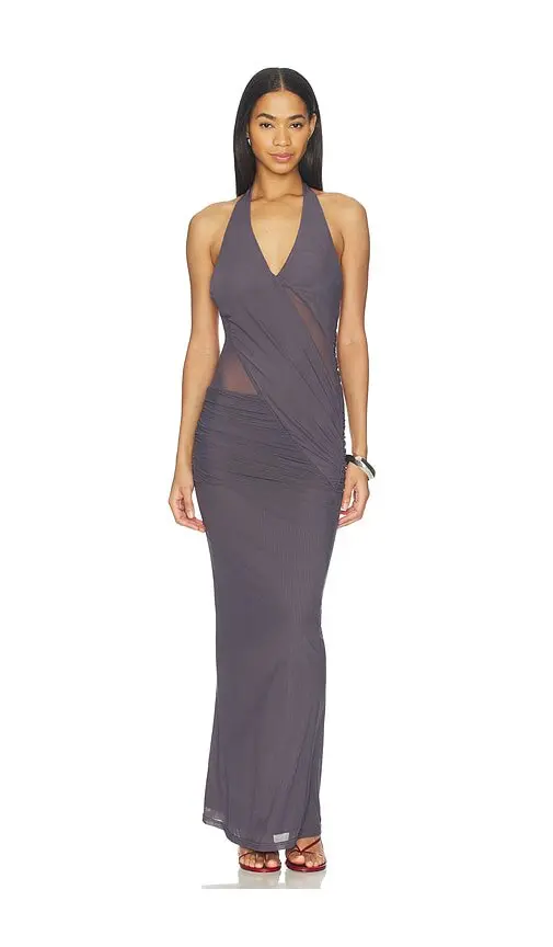 Superdown Dynasty Halter Maxi Dress - Grey