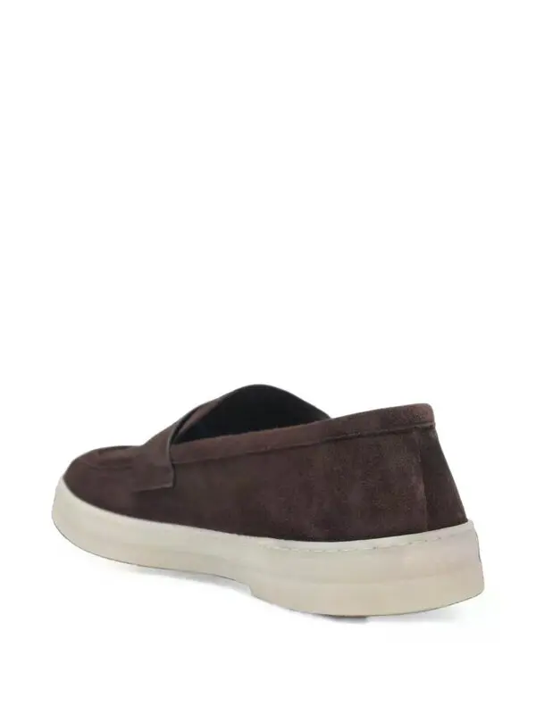 Prada Logo Strap Loafers - Brown