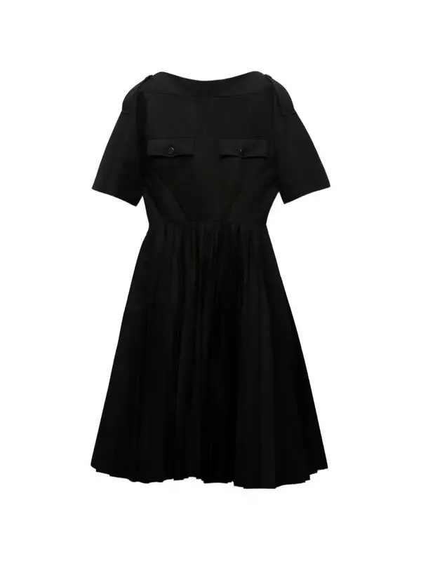 Prada Gabardine Boat Neck Dress - Black