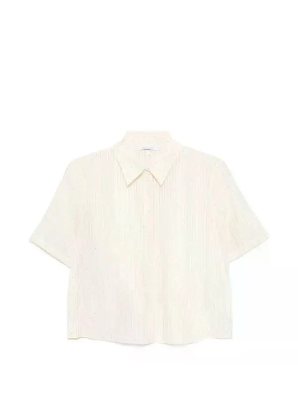 Patrizia Pepe Striped Crystal Embellishment Shirt