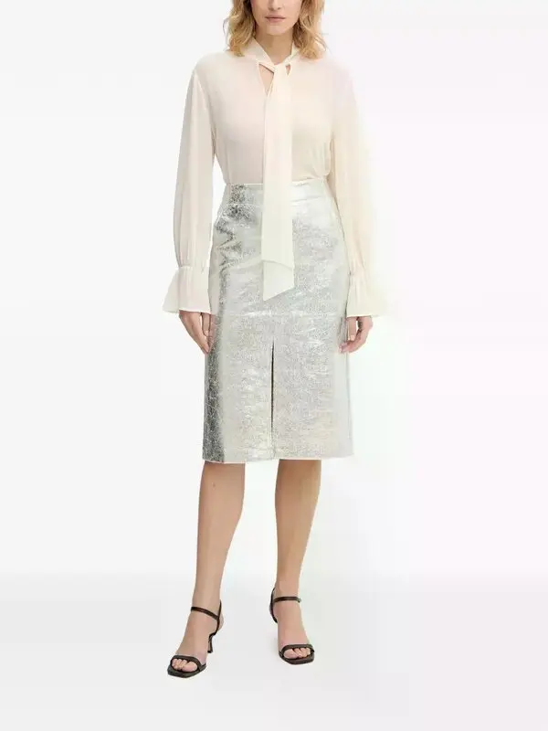 OUI Front Slit Midi Pencil Skirt