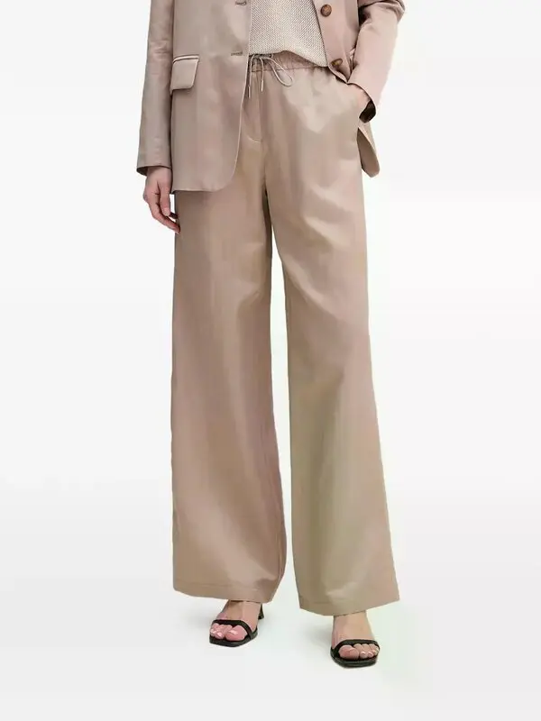 MARC AUREL Wide Leg Drawstring Trousers - Neutrals
