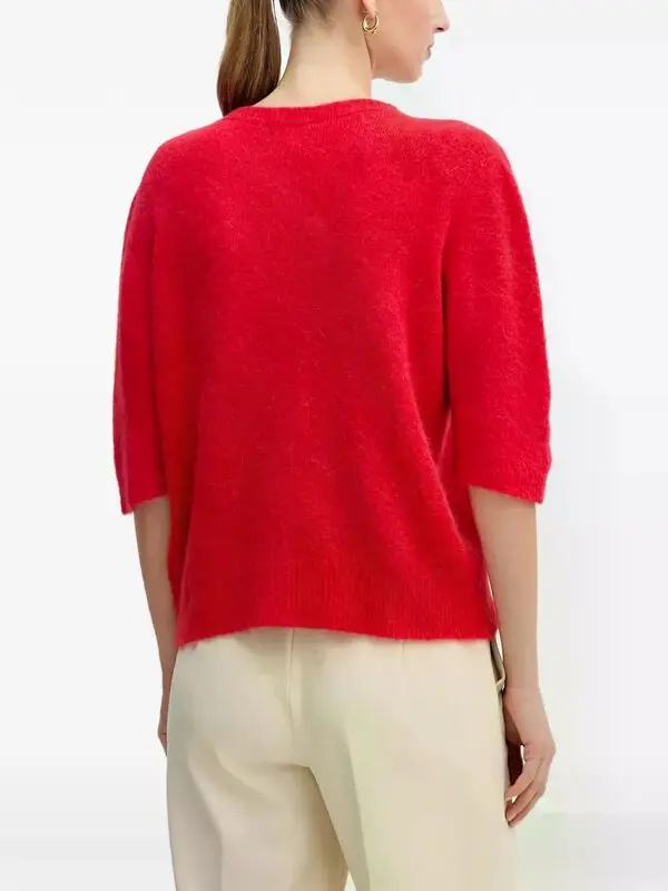 OUI Heart Motif Crew Neck Sweater