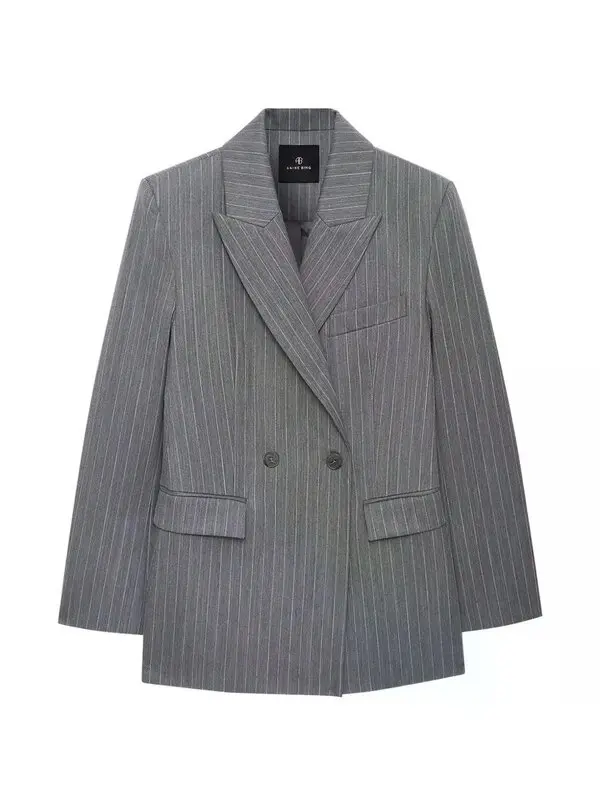 ANINE BING Pinstripe Double-breasted Blazer