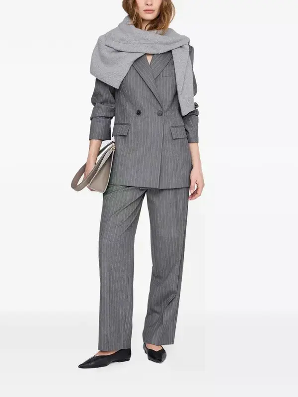 ANINE BING Pinstripe Double-breasted Blazer
