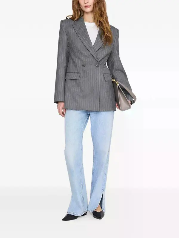ANINE BING Pinstripe Double-breasted Blazer