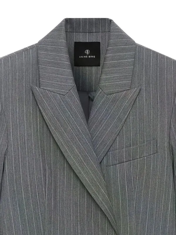 ANINE BING Pinstripe Double-breasted Blazer
