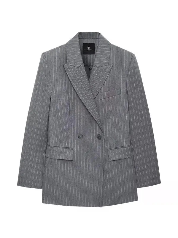 ANINE BING Pinstripe Double-breasted Blazer