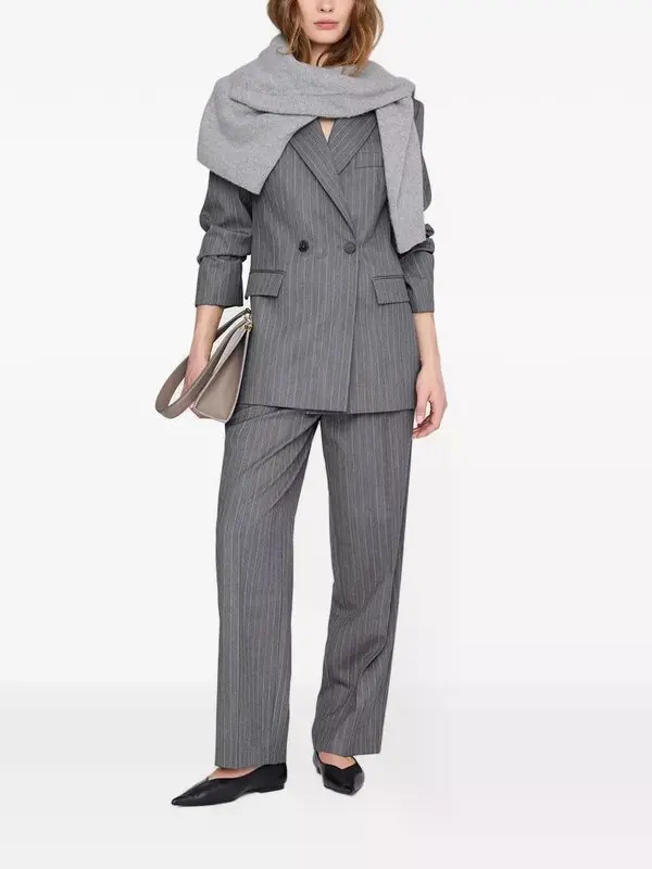 ANINE BING Pinstripe Double-breasted Blazer