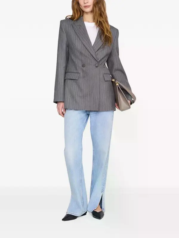 ANINE BING Pinstripe Double-breasted Blazer