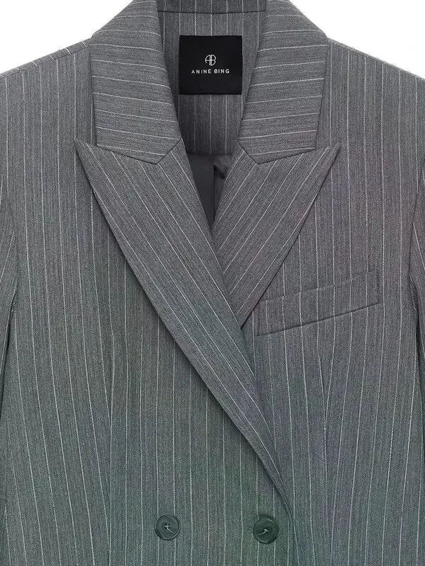 ANINE BING Pinstripe Double-breasted Blazer