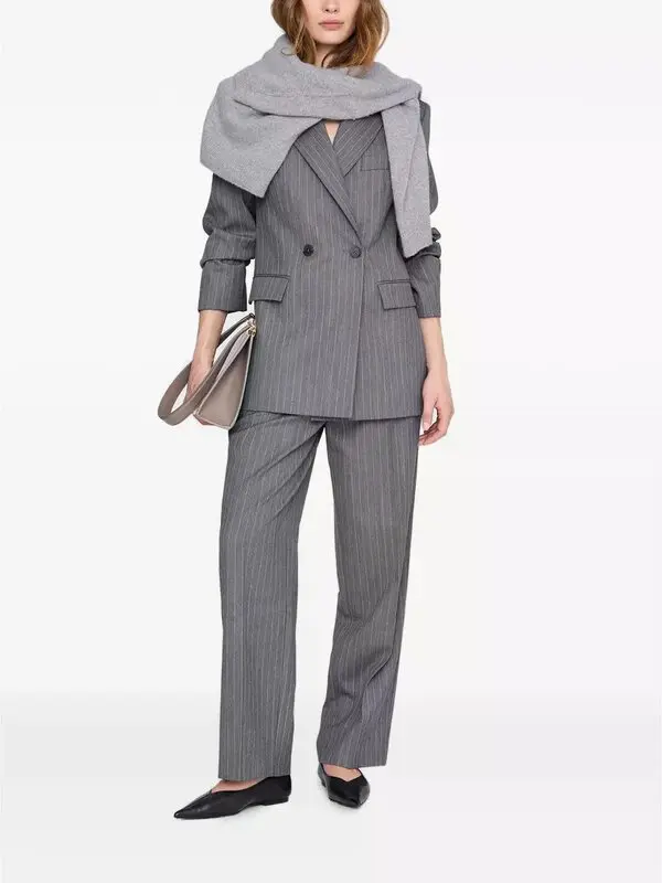 ANINE BING Pinstripe Double-breasted Blazer