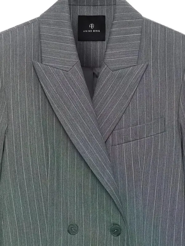 ANINE BING Pinstripe Double-breasted Blazer
