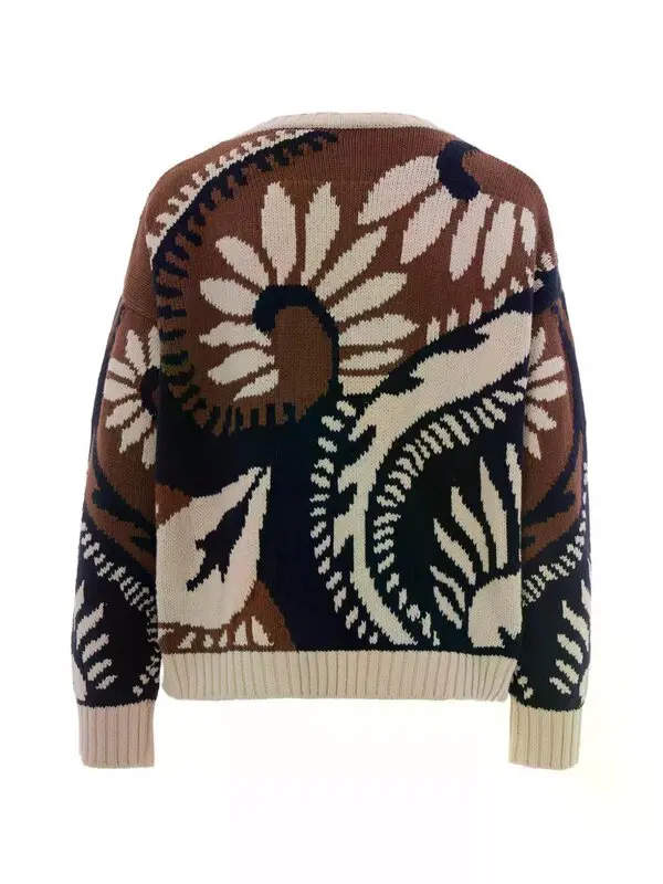 Max Mara Patterned Jacquard Crew Neck Sweater - Neutrals