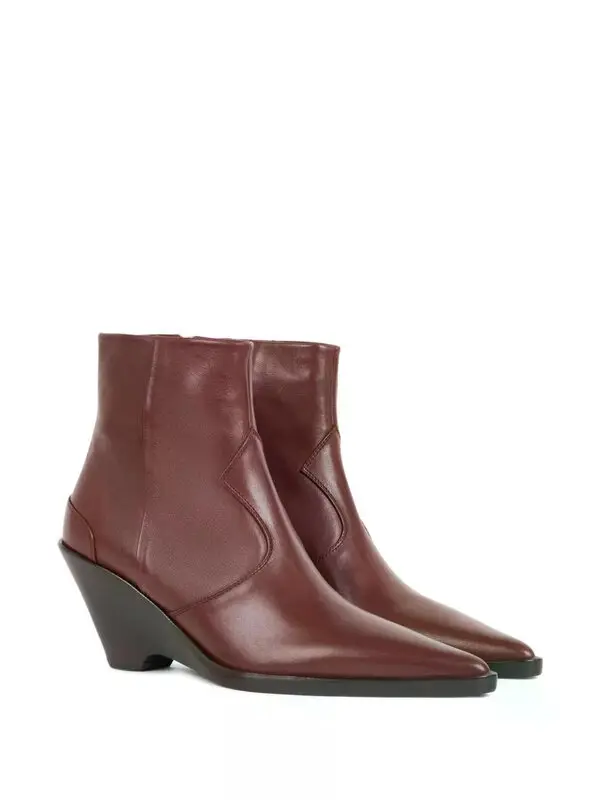Etro Leather Ankle Boots With Wedge Heel - Brown