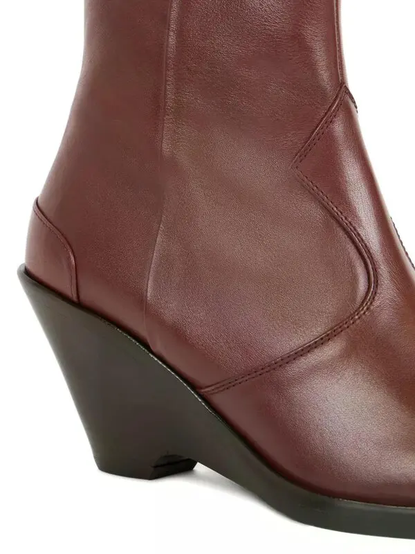 Etro Leather Ankle Boots With Wedge Heel - Brown