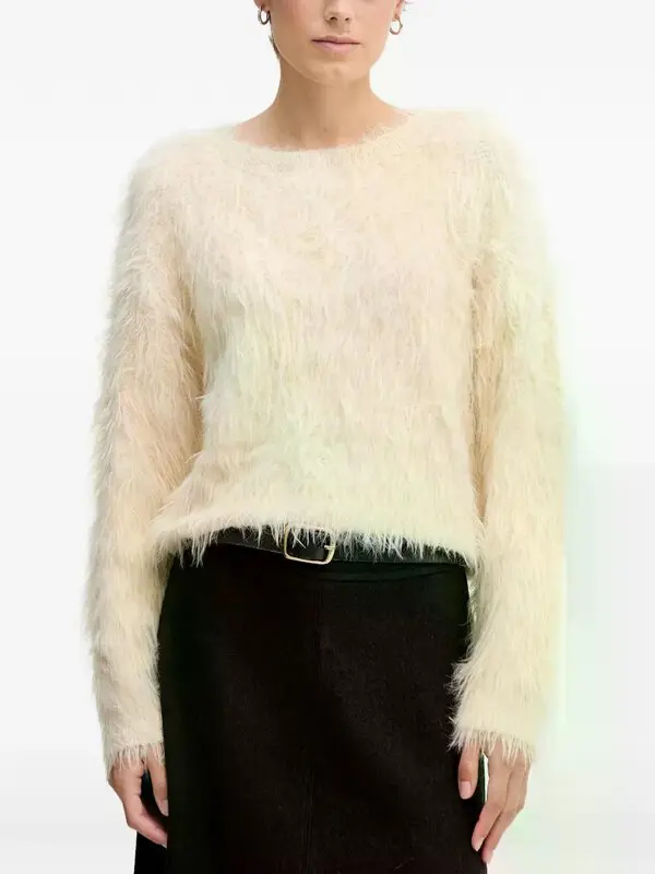 OUI Fluffy Knitted Jumper - Neutrals