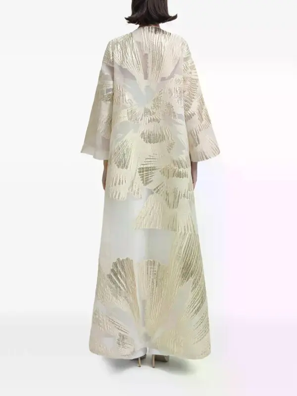 GEMY MAALOUF Structured Cape With Geometric Pattern And Wide Sleeves