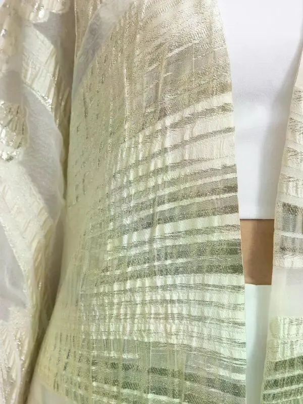 GEMY MAALOUF Structured Cape With Geometric Pattern And Wide Sleeves