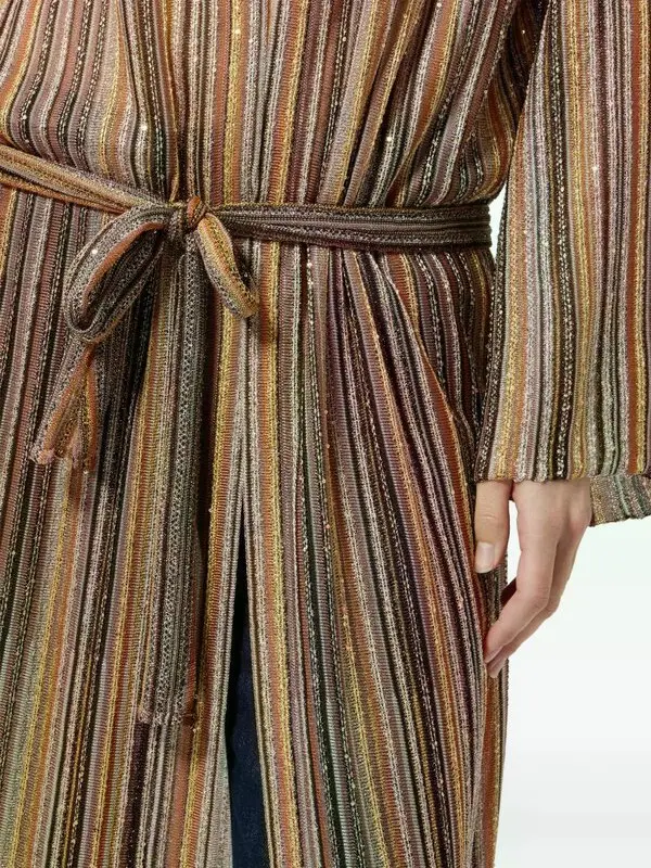 Missoni Striped Belted Cardigan - Brown