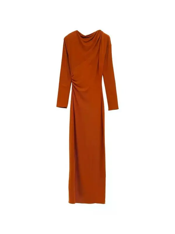 Atlein Long Sleeve Draped Dress