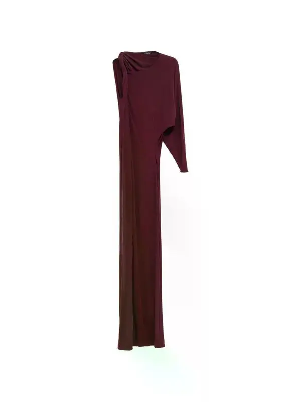 Atlein One-shoulder Twisted Long Dress - Red