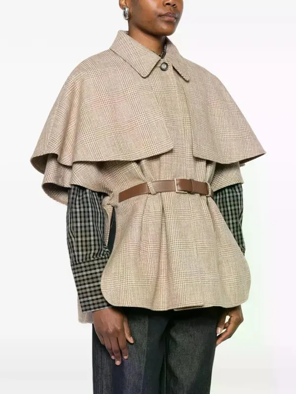 Max Mara Belted Cape With Layered Design
