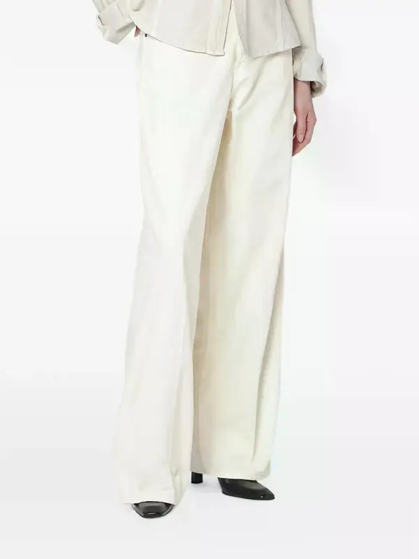 HAIKURE Ivory Wide-leg Jeans With Back Logo Patch