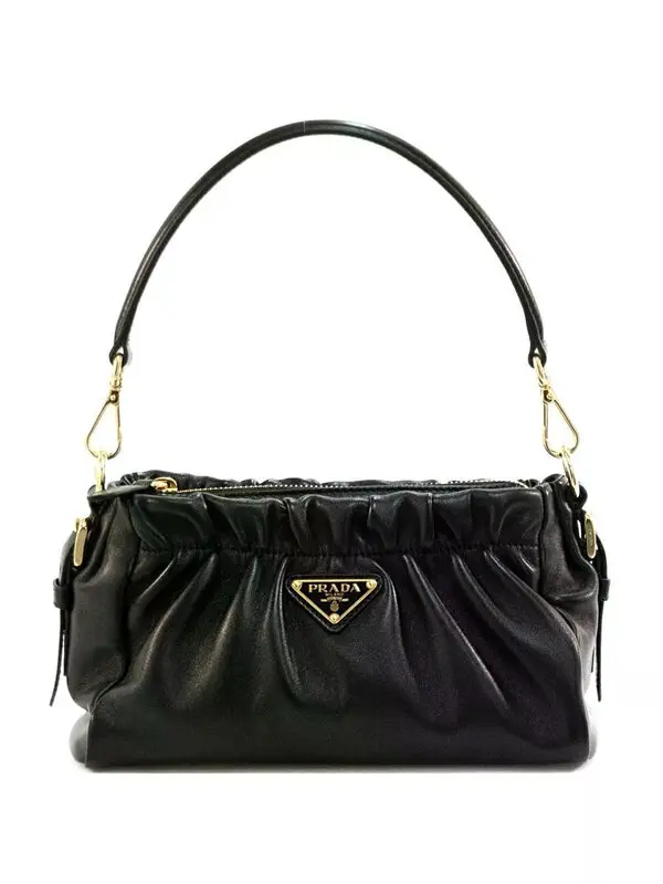 Prada Logo-appliqué Shoulder Bag - Black