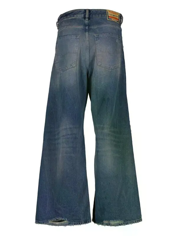 DIESEL® Distressed Wide-leg Jeans