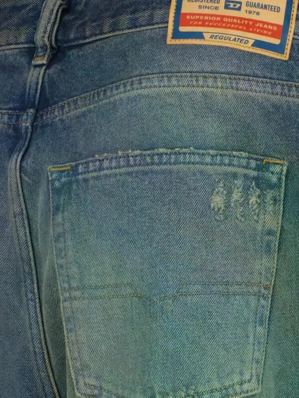 DIESEL® Distressed Wide-leg Jeans