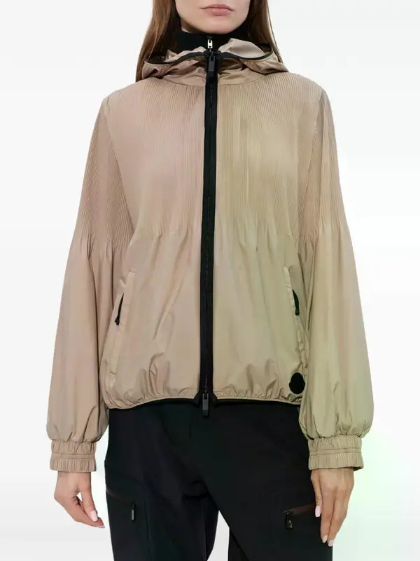 Moncler Logo Patch Zip-up Hooded Jacket