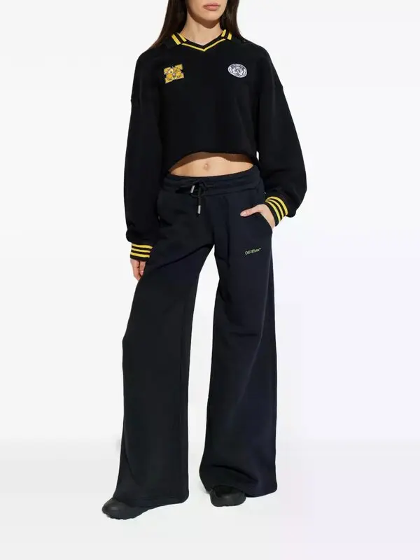 Off-White Appliqué Detail Cropped Jumper