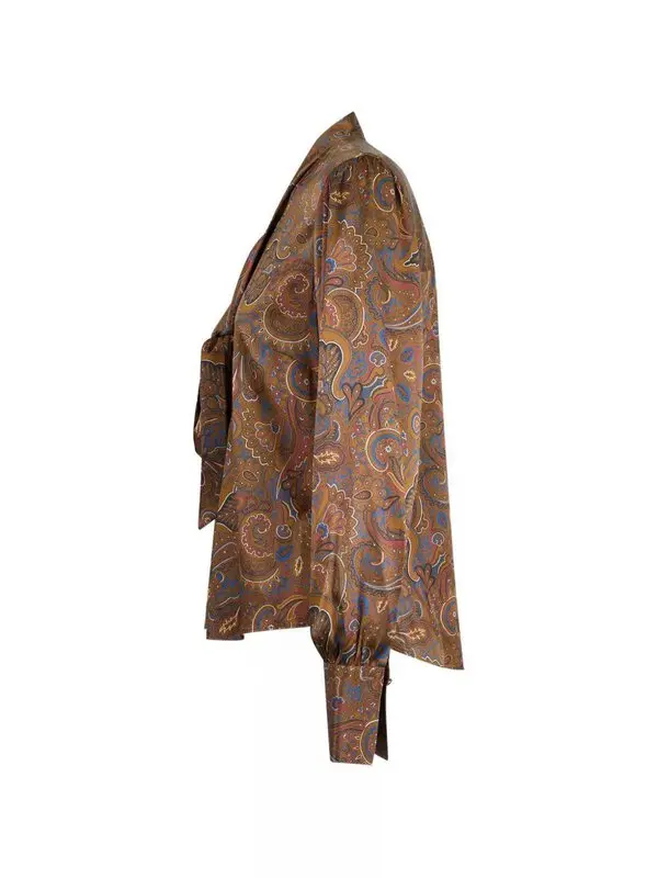 Veronica Beard Tie-neck Paisley Blouse